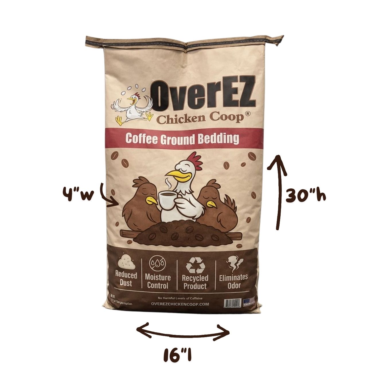 Coffee Ground Chicken Bedding | OverEZ Chicken Coop